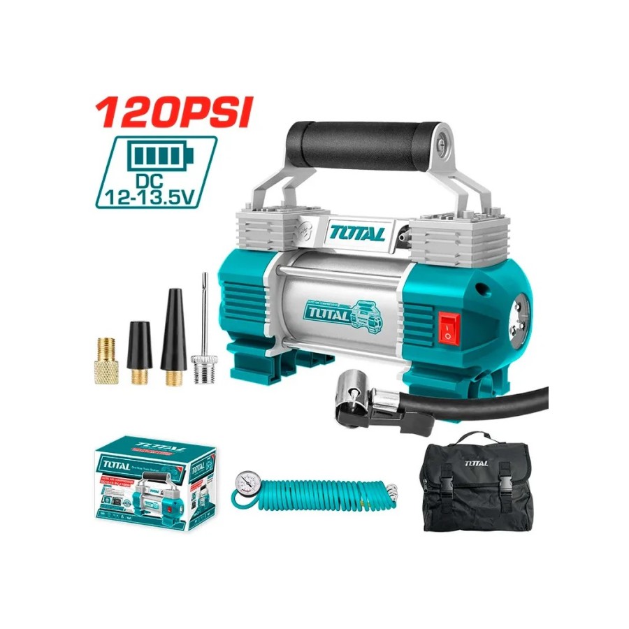 INFLADOR TOTAL COMPRESOR P/AUTO TTAC2506 C/MNG 120PSI 12V